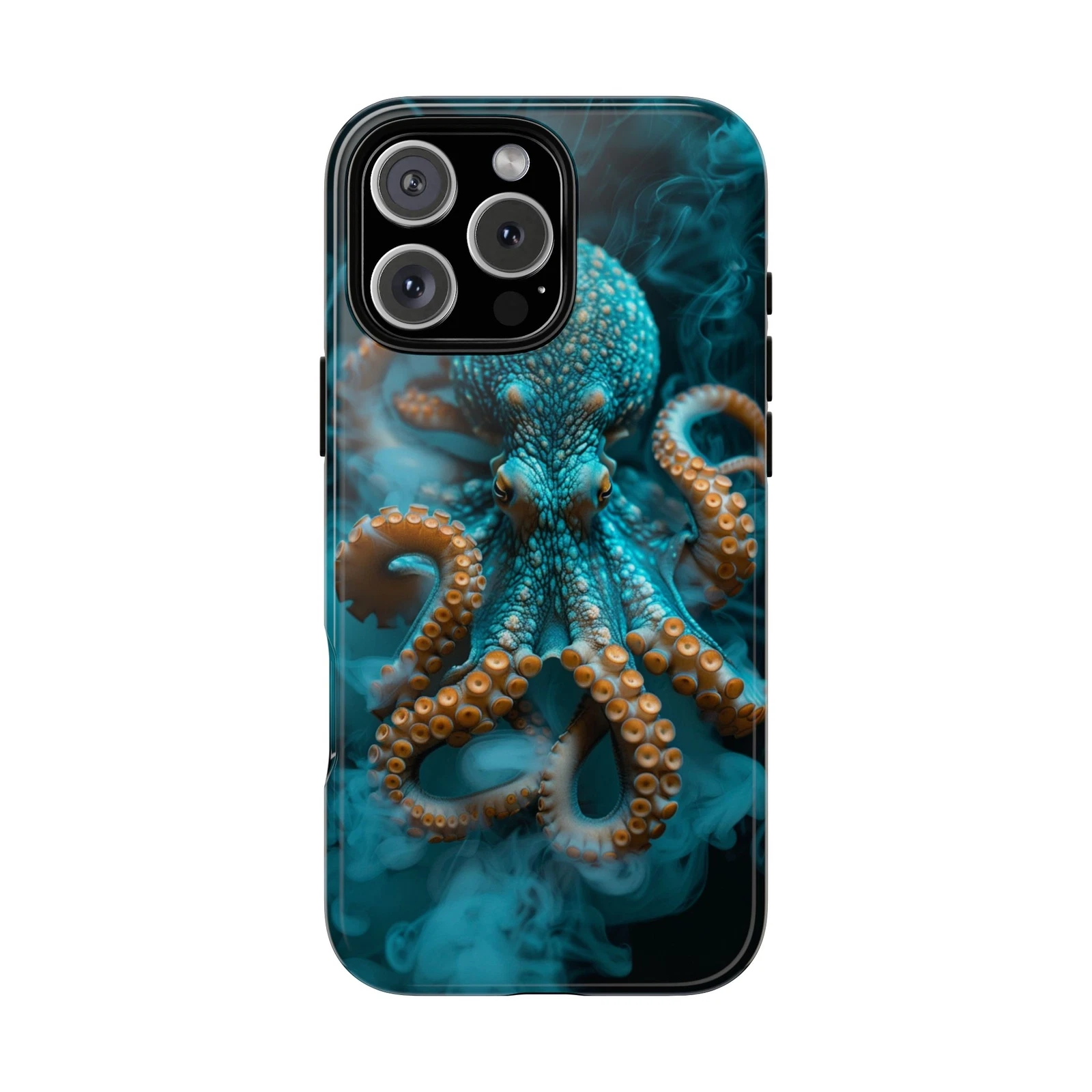 Blue Octopus Teal Ink Artistic Ocean Marine Creature Design for iPhone ...