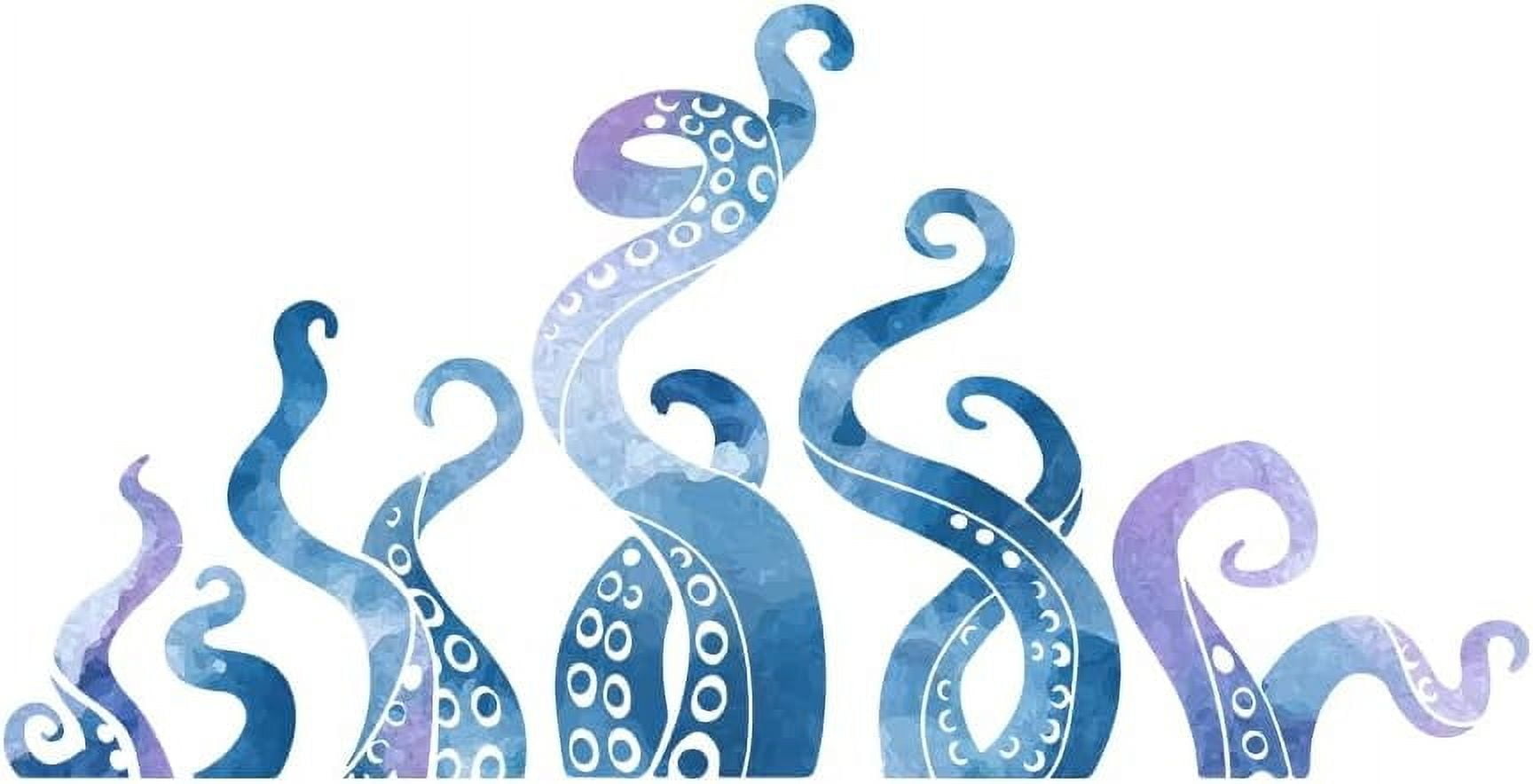 Blue Octopus Tentacles Wall Sticker Sea Monster Wall Decor Peel and ...
