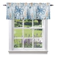 Blue Octopus Valance Curtains for Windows, Nautical Coastal Shell ...