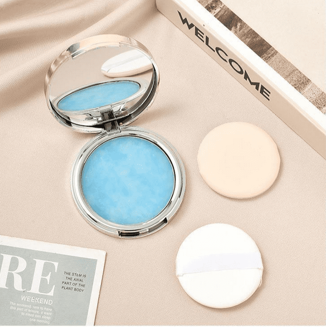 Blue Oil Control Powder , Long-lasting Pressed Powder Full Coverage ...