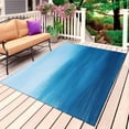 Blue Oil Painting Coastal Outdoor Rug 3x5 Ft, Non Slip Washable Area ...
