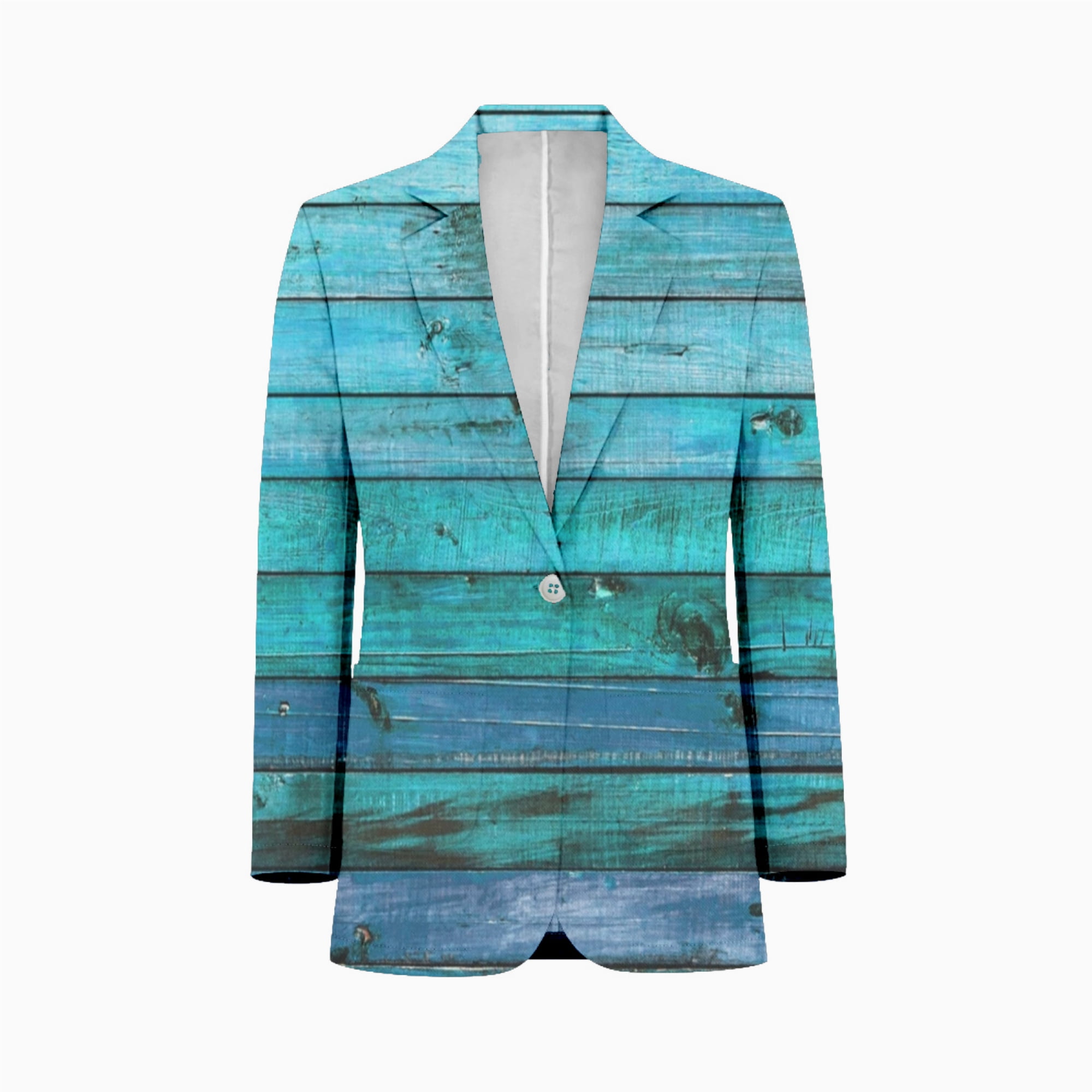 Blue Old Wood Texture Men Blazers Slim Clothing Summer Jacket Man ...