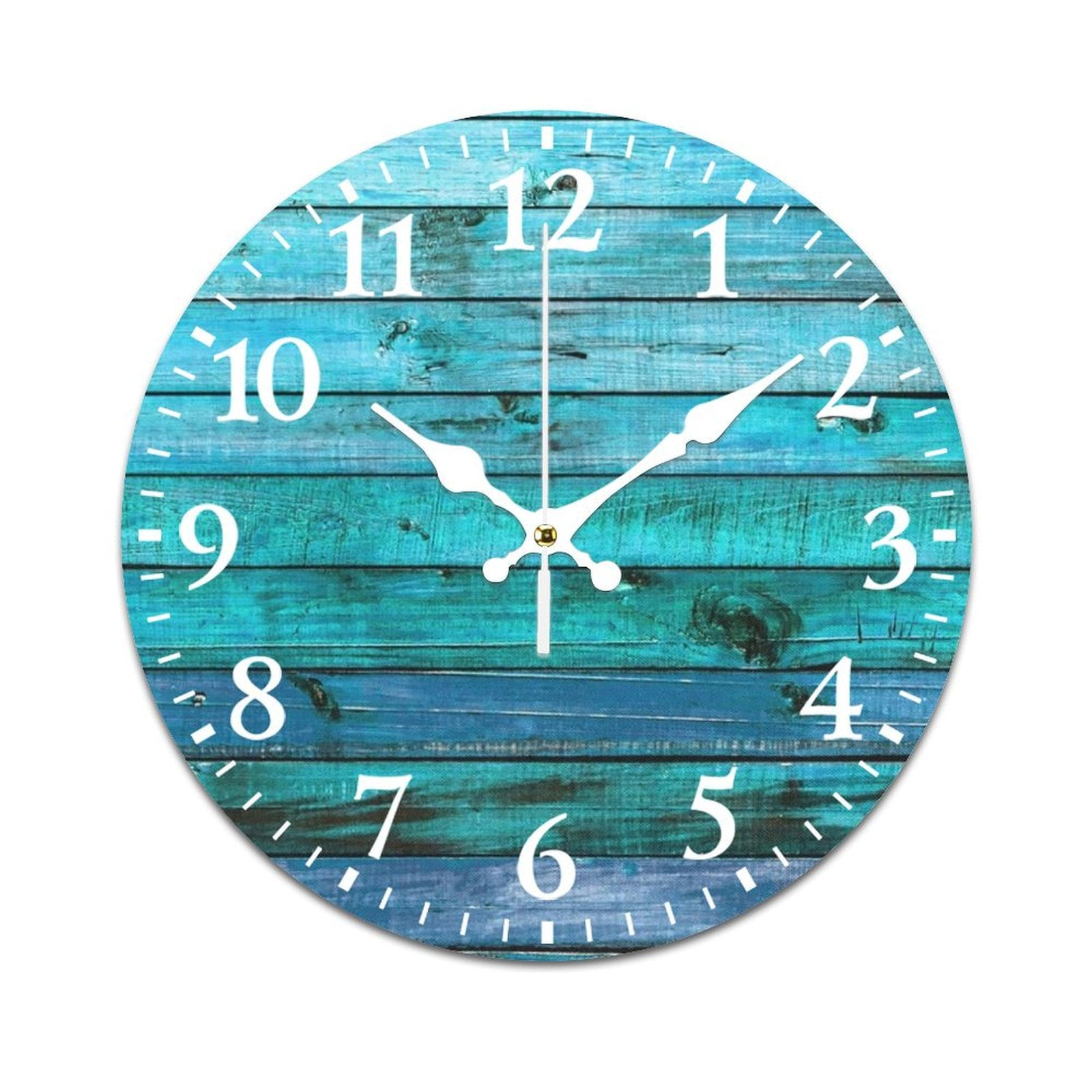 Blue Old Wood Texture Wall Clock Modern Design Clocks Wall Hanging Home ...