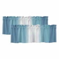 Blue Ombre 2 Panels Kitchen Valance, Abstract Light Blue Ombre White ...