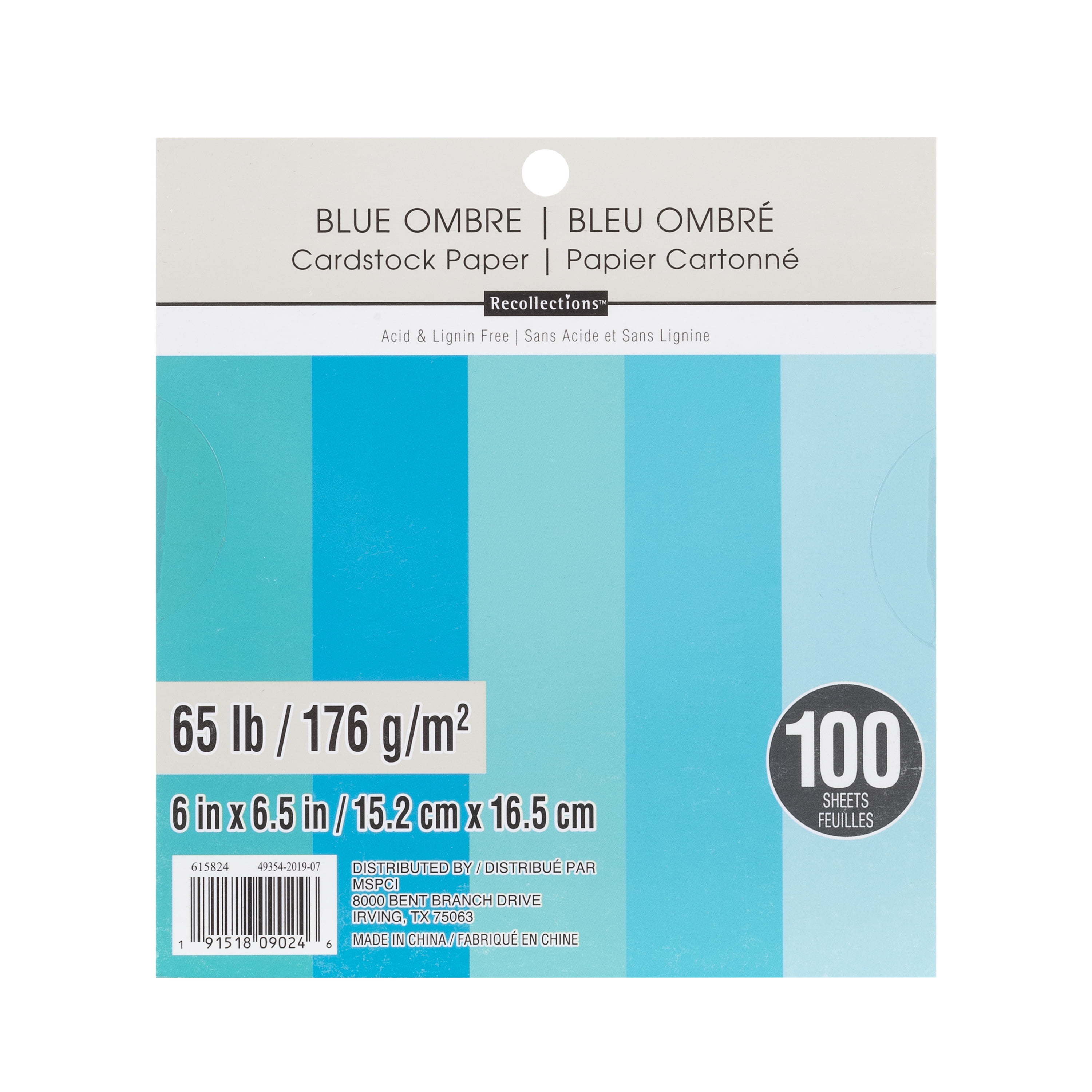 Blue Ombre 6" x 6.5" Cardstock Paper by Recollections - 100 Sheets ...