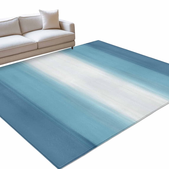 Blue Ombre Area Rugs 3x5ft Abstract Light Blue Ombre White Stripes ...