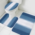 Blue Ombre Bathroom Rugs Set Abstract Navy Blue Ombre White Stripes ...