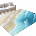Blue Ombre Beach Washable Rug 3x5 Area Rug for Living Room Bedroom Non ...