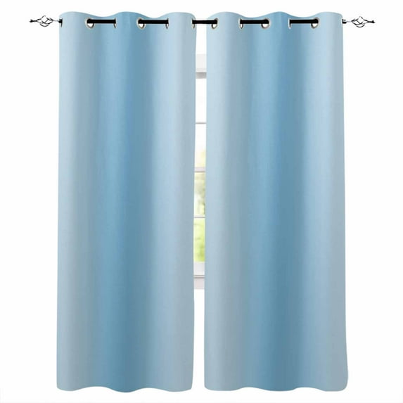 Blue Ombre Blackout Curtains 54 Inches Long, Modern Abstract Art ...