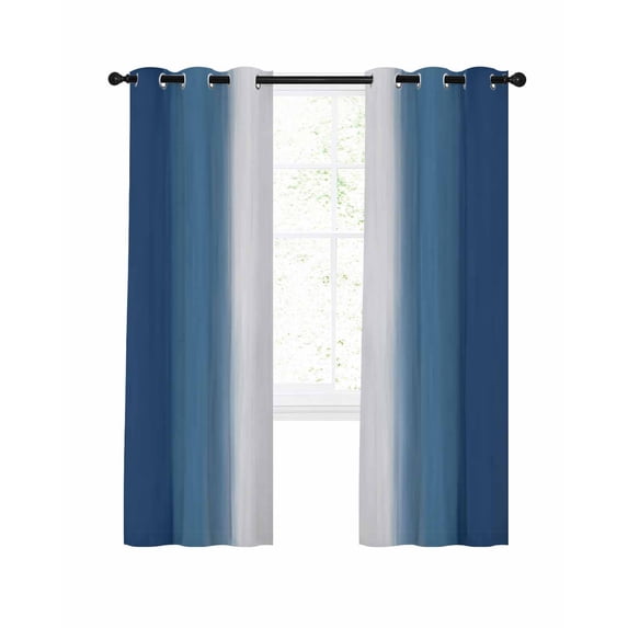 Blue Ombre Blackout Curtains for Bedroom Living Room, Abstract Navy ...