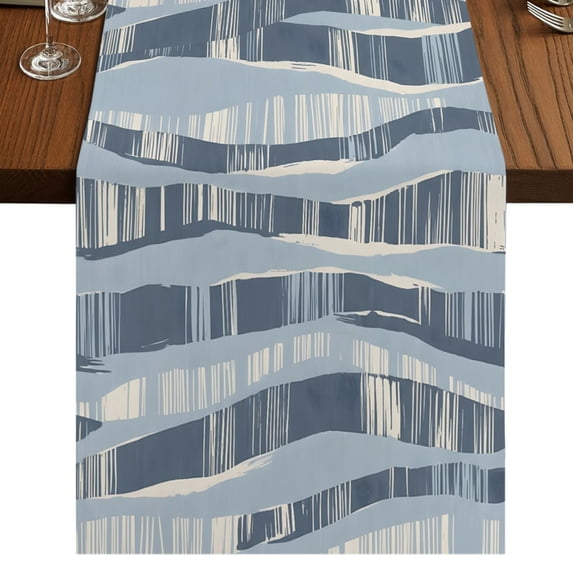 Blue Ombre Burlap Cotton Table Runner 18x72 Inches Long, Farmhouse ...