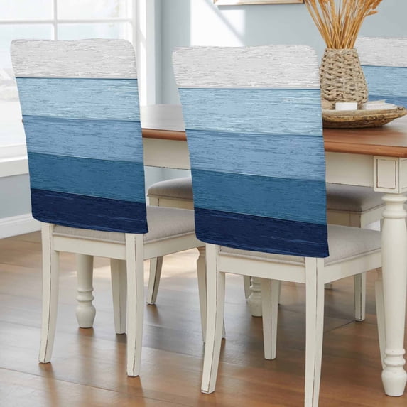 Blue Ombre Chair Back Covers, Removable Chair Covers for Dining Chairs ...