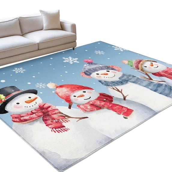 Blue Ombre Christmas Washable Rug 3x5 Area Rug for Living Room Bedroom ...