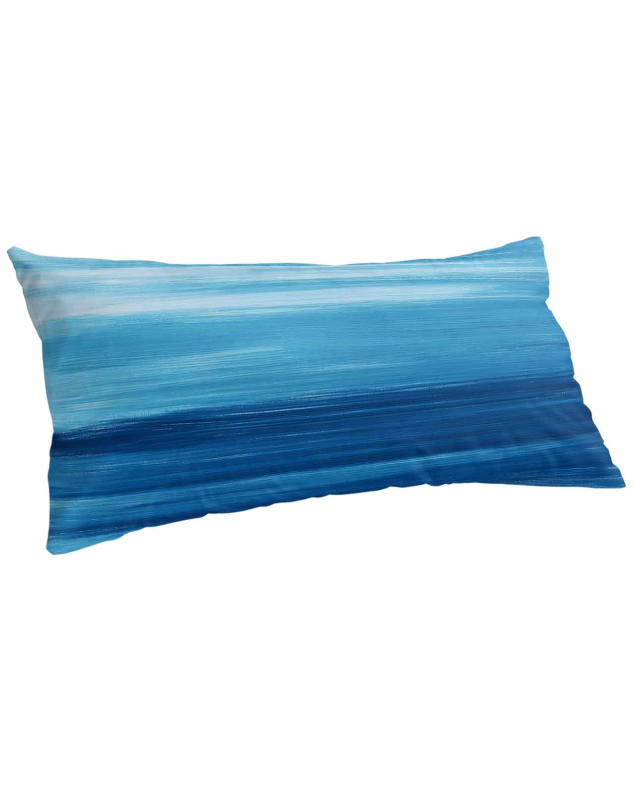 Blue Ombre Coastal Pillow Covers King Size, Summer Gradient Ocean Wave ...