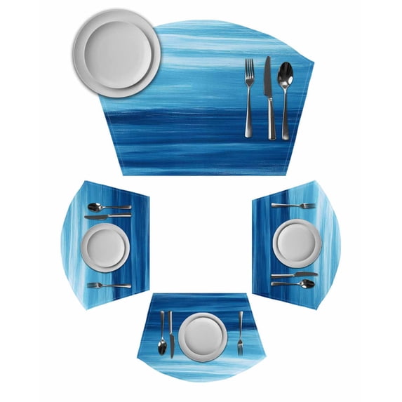 Blue Ombre Coastal Round Table Placemats Set of 4 Wedge Placemats ...