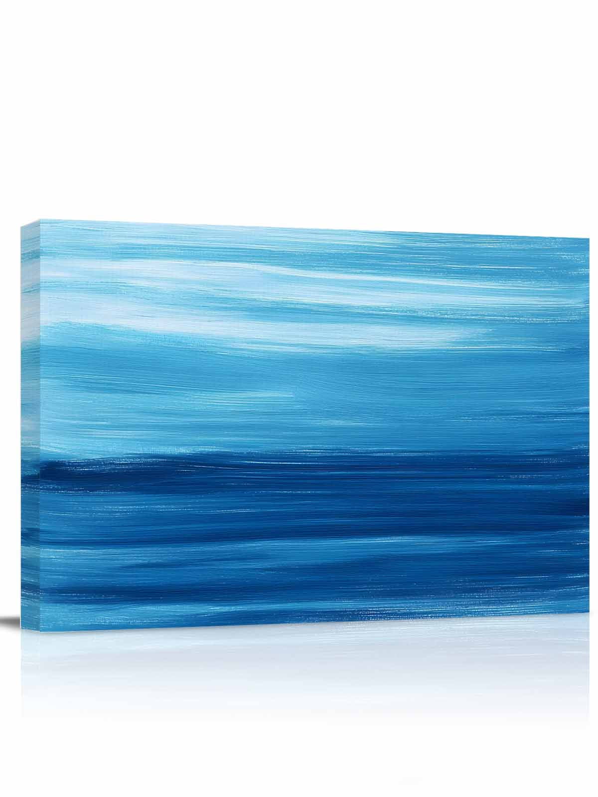 Blue Ombre Coastal Wall Art for Living Room,Canvas Picture Wall Decor ...