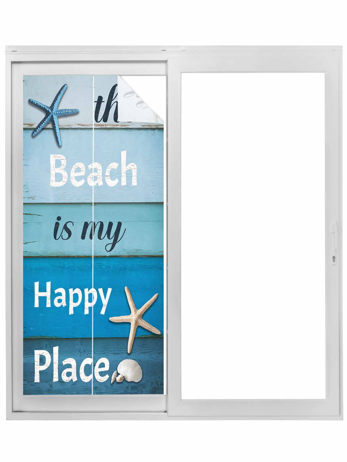 Blue Ombre Coastal Window Privacy Film Stained Glass Window Film ...