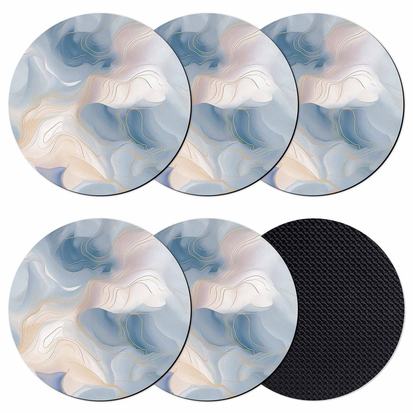 Blue Ombre Coasters Set of 6, Soft Absorbent Coasters for Drinks ...