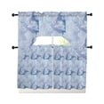 Blue Ombre Floral Kitchen Curtains Sets for Windows 3 Piece, Sky ...