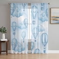 Blue Ombre Hot Air Balloon Sheer Curtains for Living Room Bedroom ...