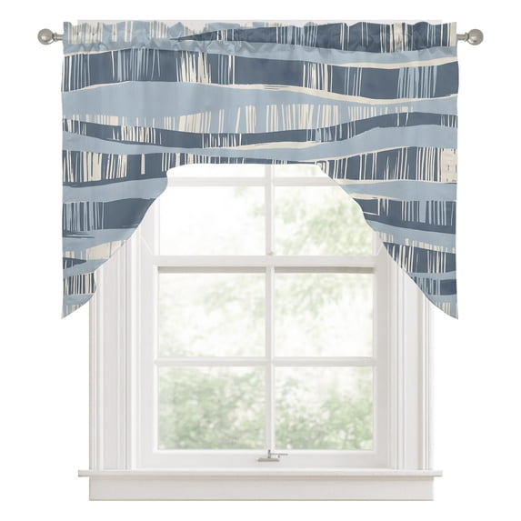 Blue Ombre Kitchen Curtains Swag Valance for Windows/Bathroom/Cafe ...
