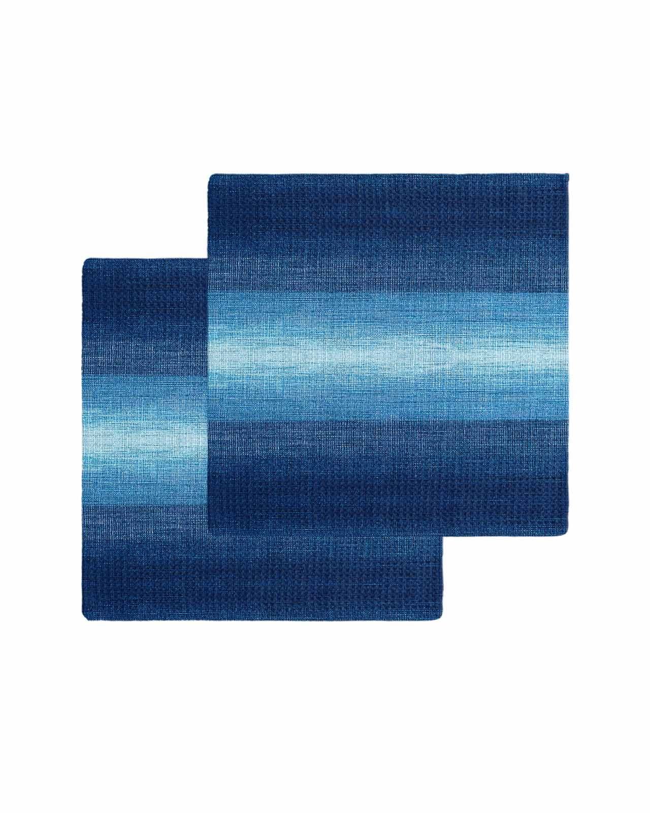 Blue Ombre Kitchen Dish Towels for Drying Dishes Set of 2, Contemporary Minimalism Abstract ...