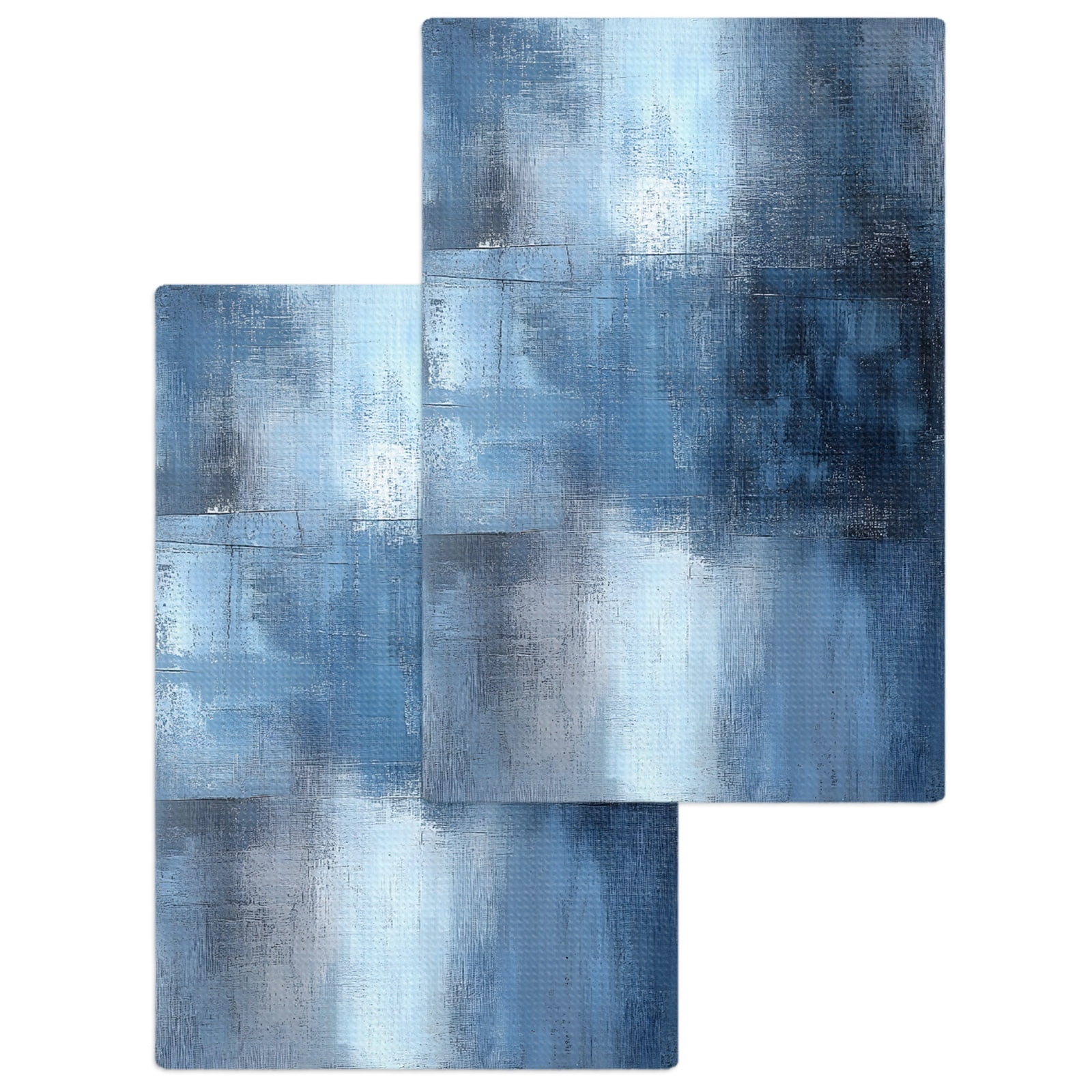 Blue Ombre Kitchen Dish Towels for Drying Dishes Set of 2, Oil Painted ...