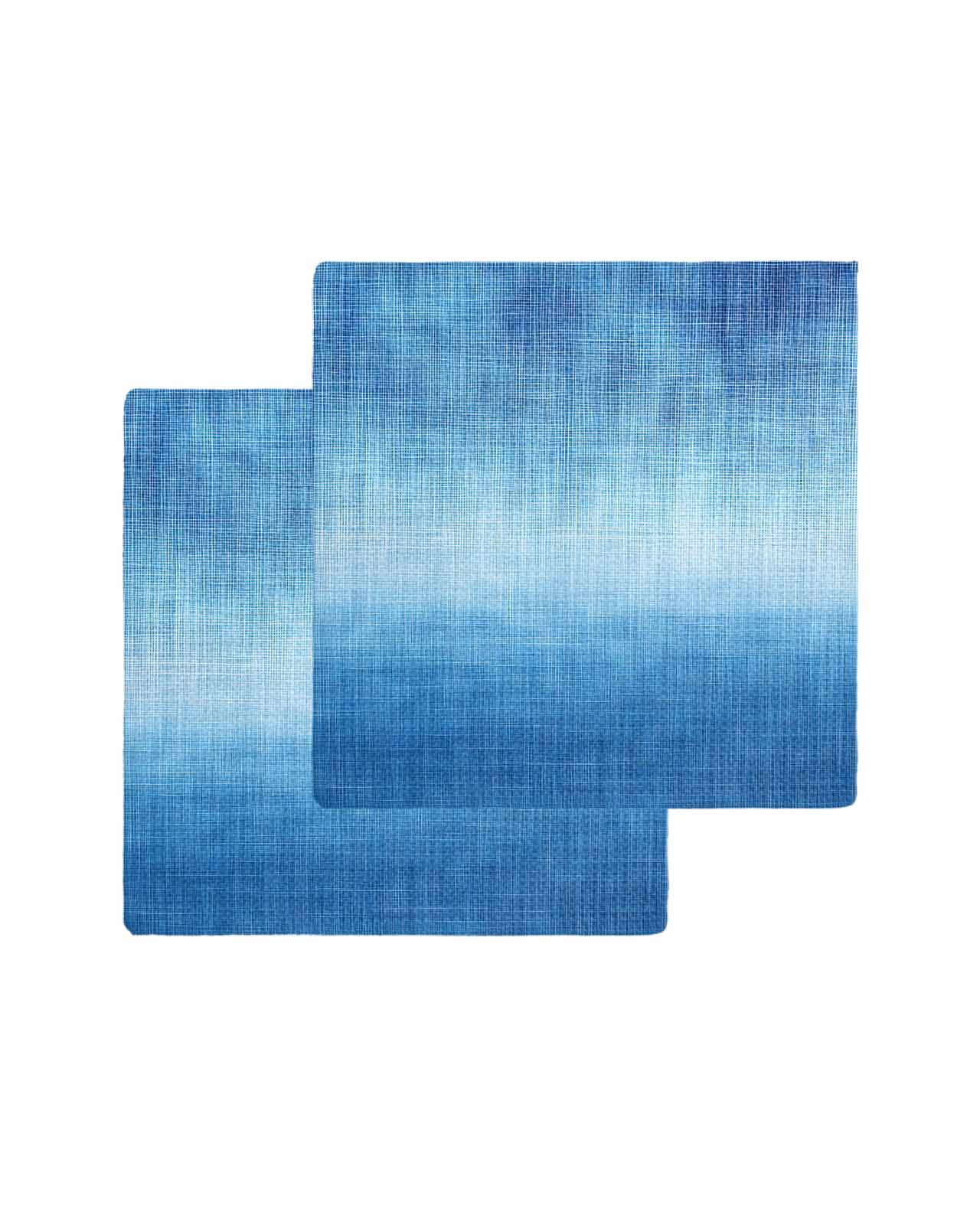 Blue Ombre Kitchen Dish Towels for Drying Dishes Set of 2, Vintage Chic Gradient Abstract ...