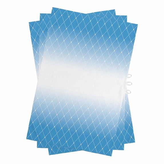 Blue Ombre Kitchen Towels Set of 3, Water Absorbent Dish Towel, Modern ...