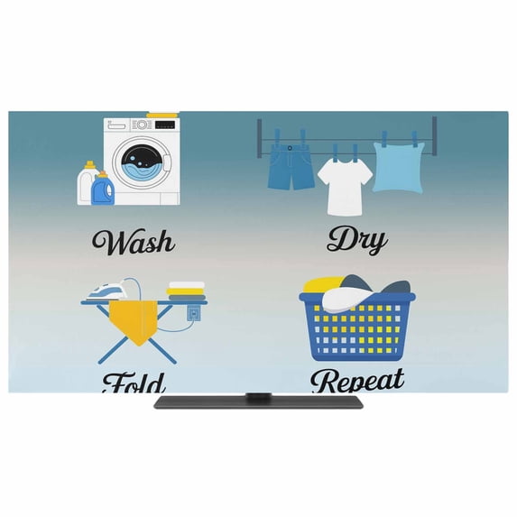 Blue Ombre Laundry TV Dust Cover, Stretchable TV Screen Desktop ...