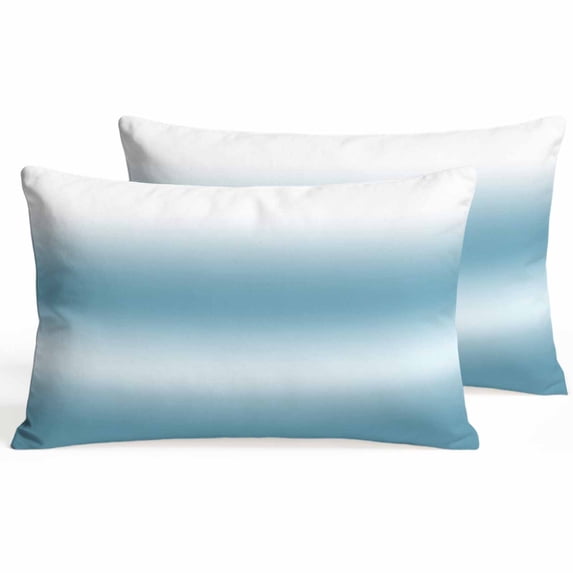 Blue Ombre Lumbar Pillow Covers 12 x 20 Inch Pillow Covers Set of 2 ...