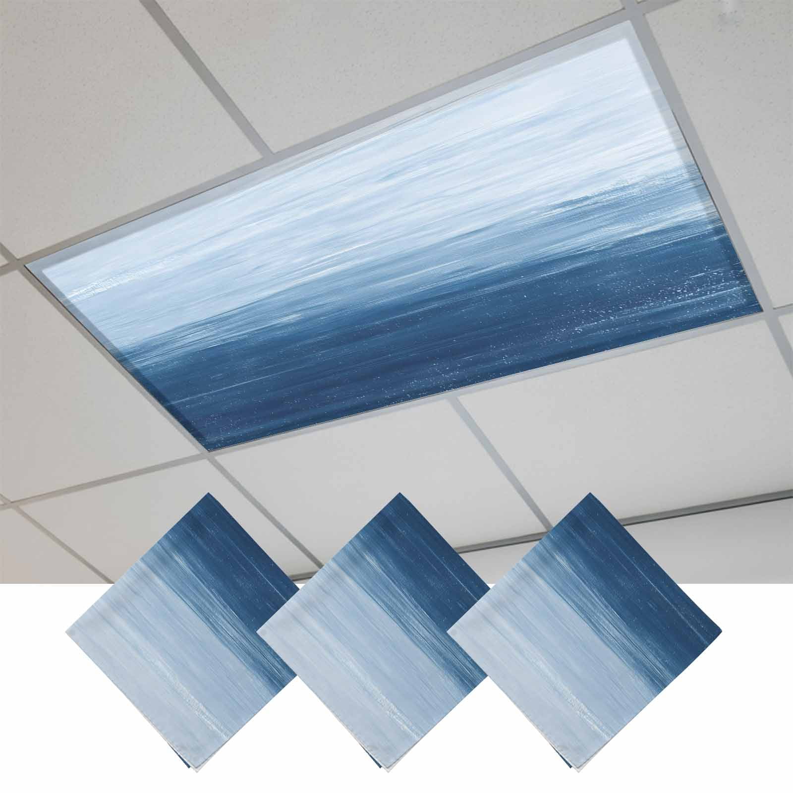 Blue Ombre Magnetic Fluorescent Light Covers for Ceiling Lights 2x4Ft ...