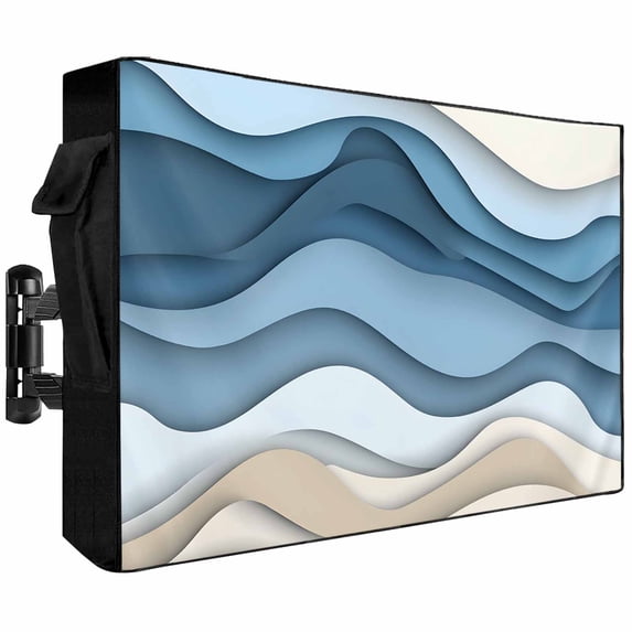 Blue Ombre Outdoor TV Cover 30 to 32 inch Abstract Stripe Ocean Wave ...