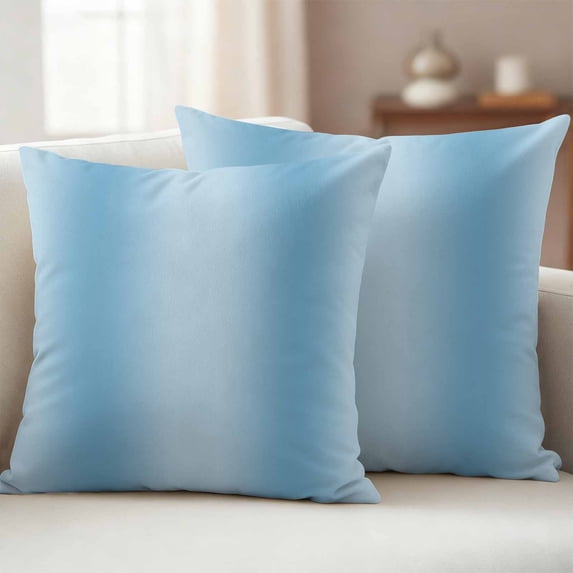 Blue Ombre Outdoor Waterproof Throw Pillow Covers 18x18 Set of 2 ...