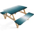 Blue Ombre Picnic Table Cover with Bench Covers Contemporary Gradient ...