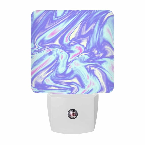 Blue Ombre Plug-in LED Night Lights Colorful Abstract Fluid Auto Dusk ...