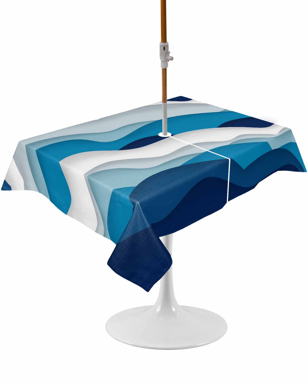 Blue Ombre Rectangle Outdoor Tablecloth, Waterproof Table Cloth Cover ...