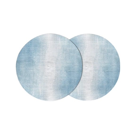 Blue Ombre Round 15 Inch Placemats Set of 2, Modern Abstract Art ...