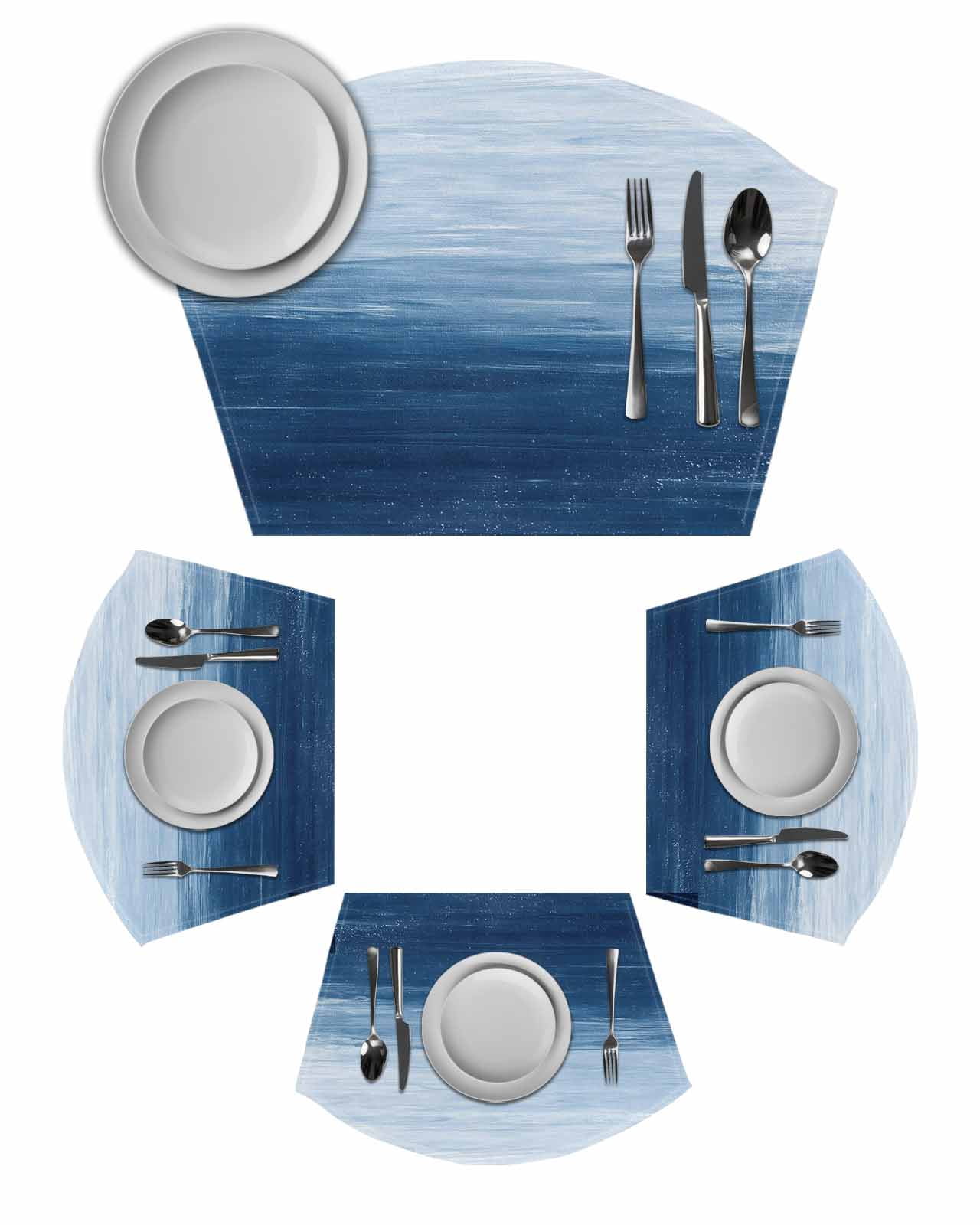 Blue Ombre Round Table Placemats Set of 6 Wedge Placemats, Modern ...