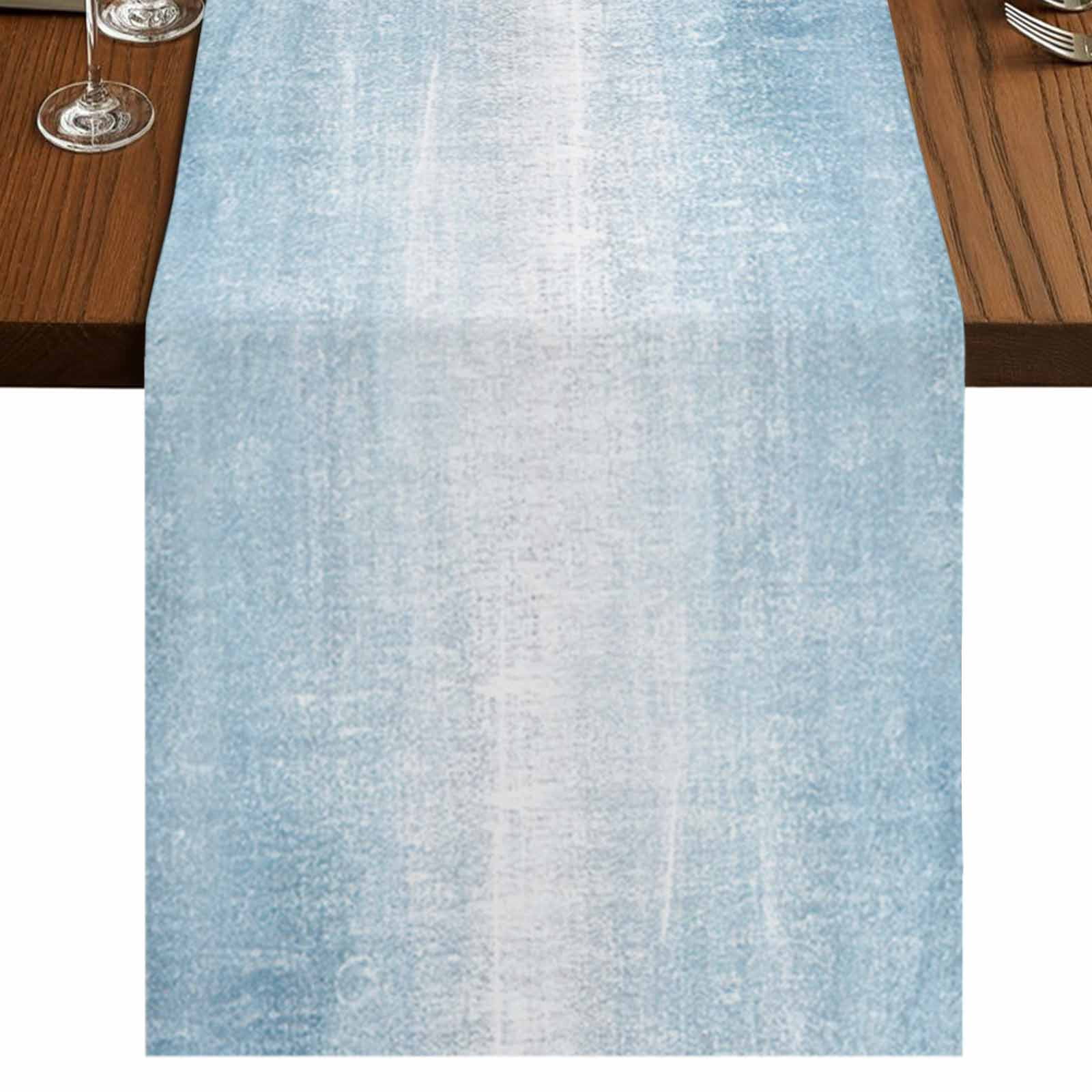 Blue Ombre Short Table Runner 36 Inches Long, Modern Abstract Art ...