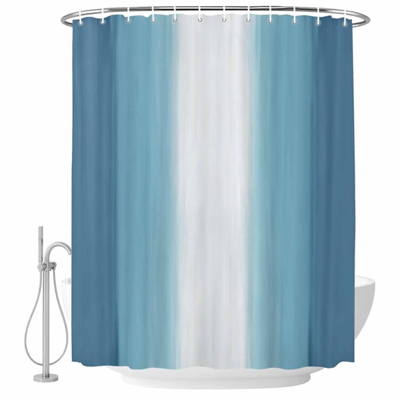 Blue Ombre Shower Curtain for Bathroom, Abstract Light Blue Ombre White ...