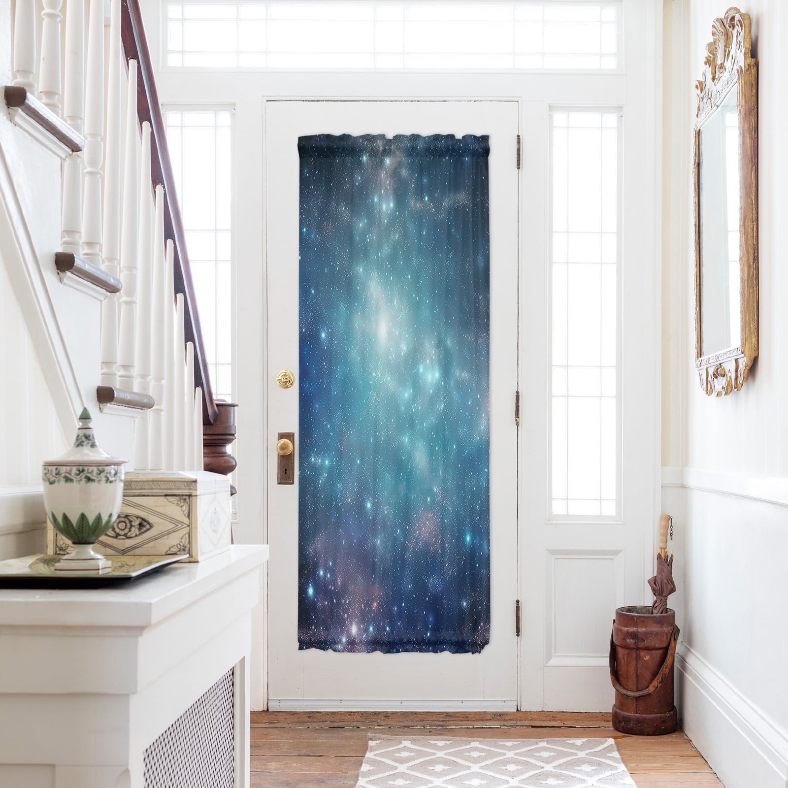 Blue Ombre Sky Door Curtains for Door Window, French Sidelight Front ...