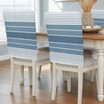 Blue Ombre Stripe Chair Back Covers, Farmhouse Striped Gradient ...