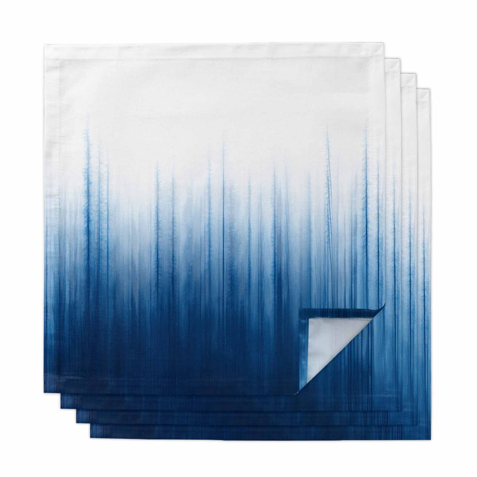 Blue Ombre Stripe Cloth Napkins, Abstract Art Gradient Watercolor ...