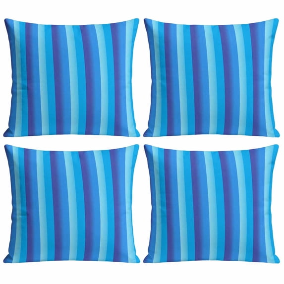 Blue Ombre Striped Throw Pillow Covers 16 x 16 Inch Pillow Covers Set ...