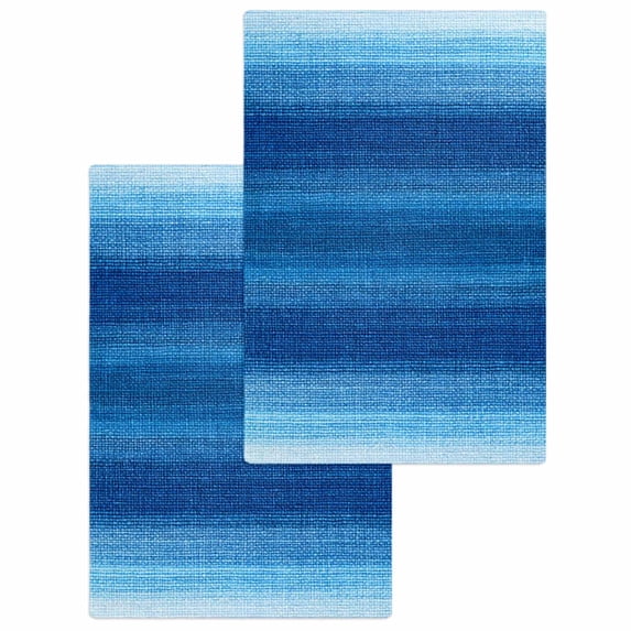 Blue Ombre Stripes Kitchen Dish Towels for Drying Dishes Set of 2 ...