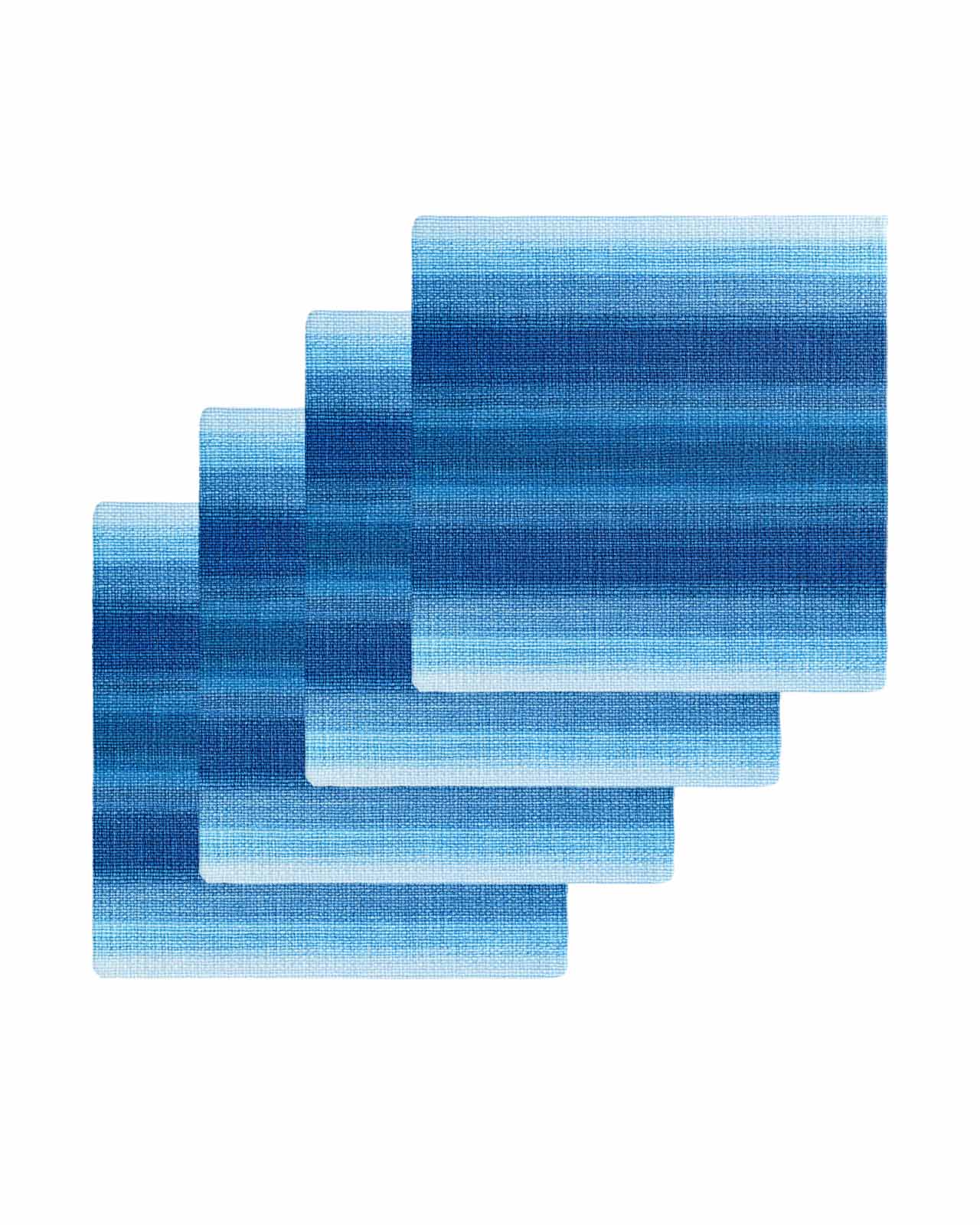 Blue Ombre Stripes Kitchen Dish Towels for Drying Dishes Set of 4 ...
