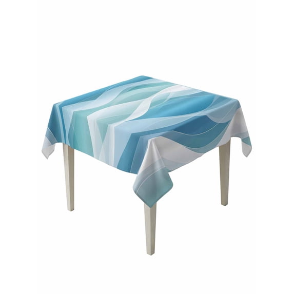 Blue Ombre Table Cloth, Waterproof Tablecloth for Square Tables, Modern ...
