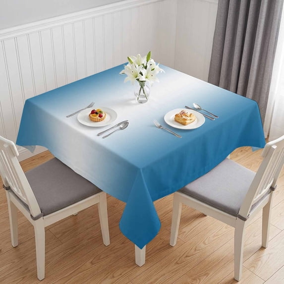 Blue Ombre Table Cloth Waterproof Tablecloths, Blue White Gradient ...