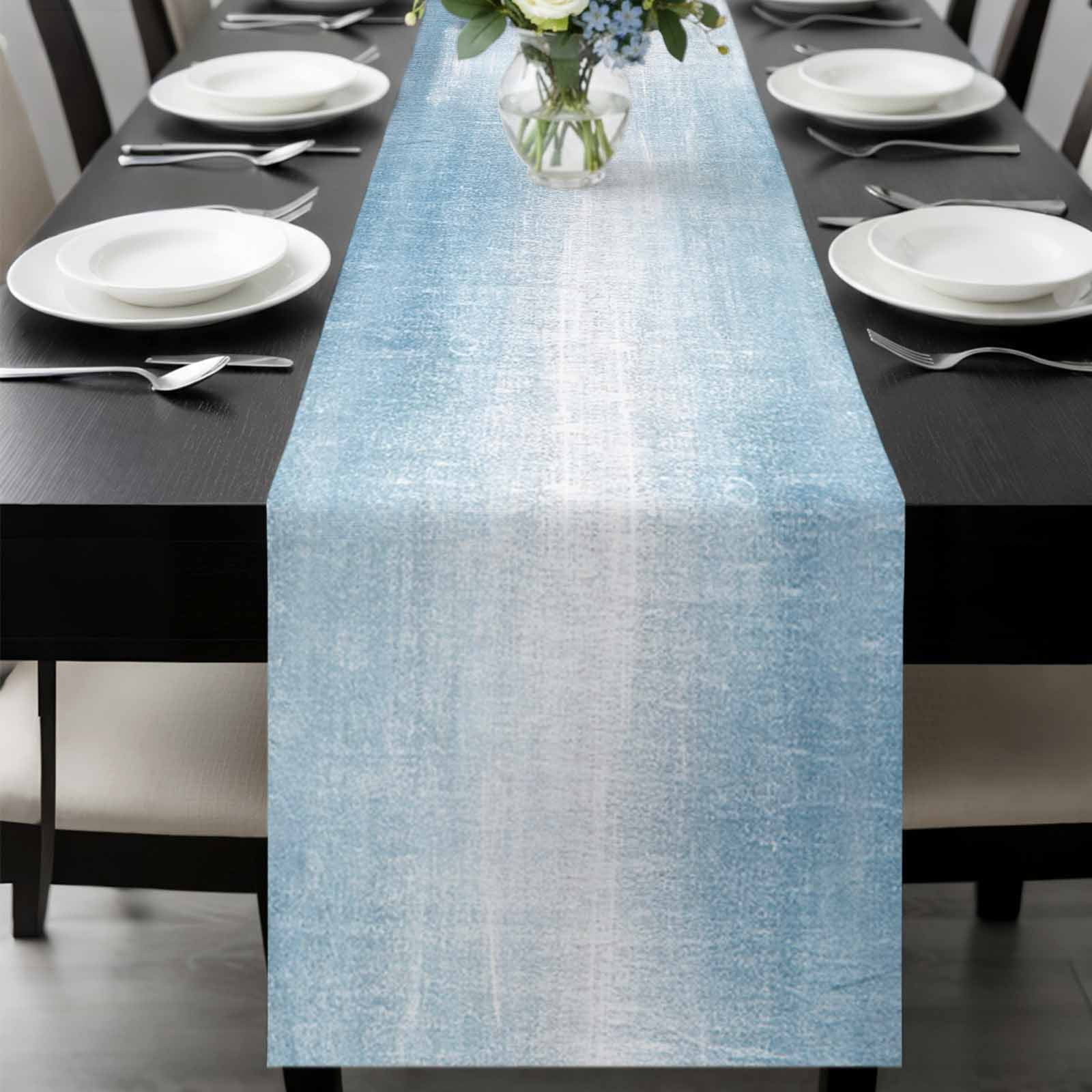 Blue Ombre Table Runner 72 Inches Long, Modern Abstract Art Aesthetics ...